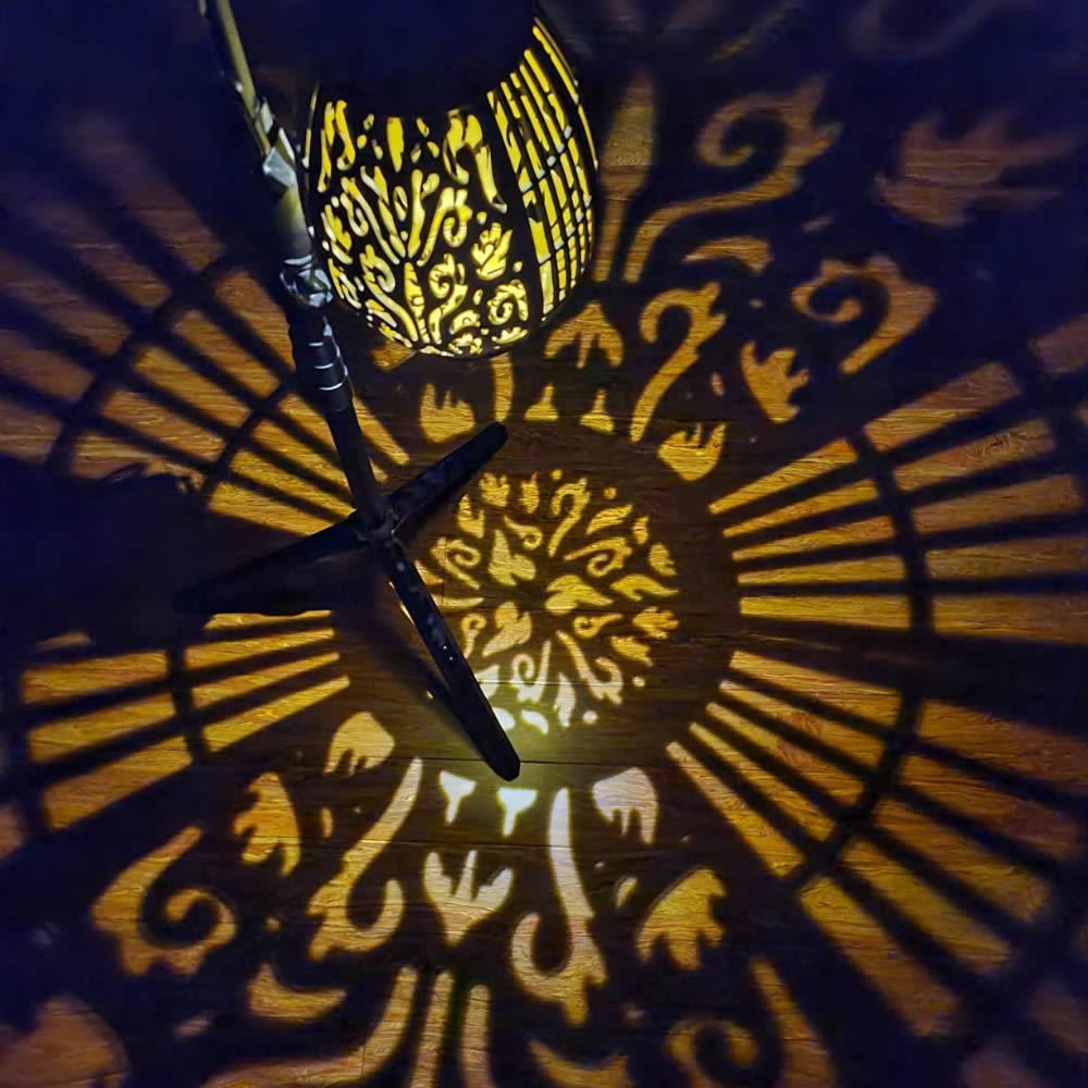 This is a cute solar lantern.hollow lantern Project beautiful patterns ...