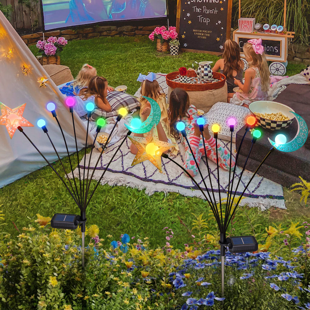 Firefly Solar Lights For Outdoor Moon Star Solar Garden Lights Waterpr ...