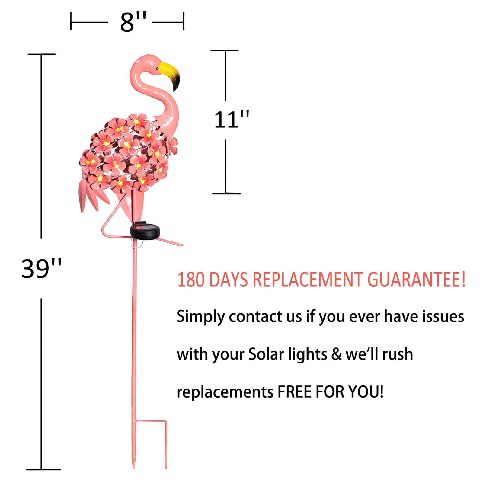 Exquisite Pink Flamingo Solar Light Garden Ornaments Outdoor Light ...