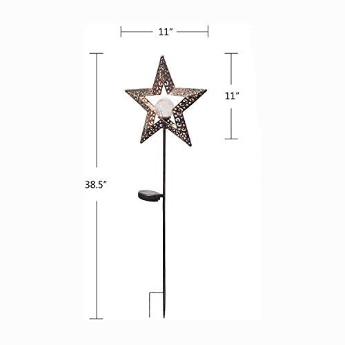 Glowing Stars Solar Night Light Garden Hollow Five-pointed Star Outdoor ...