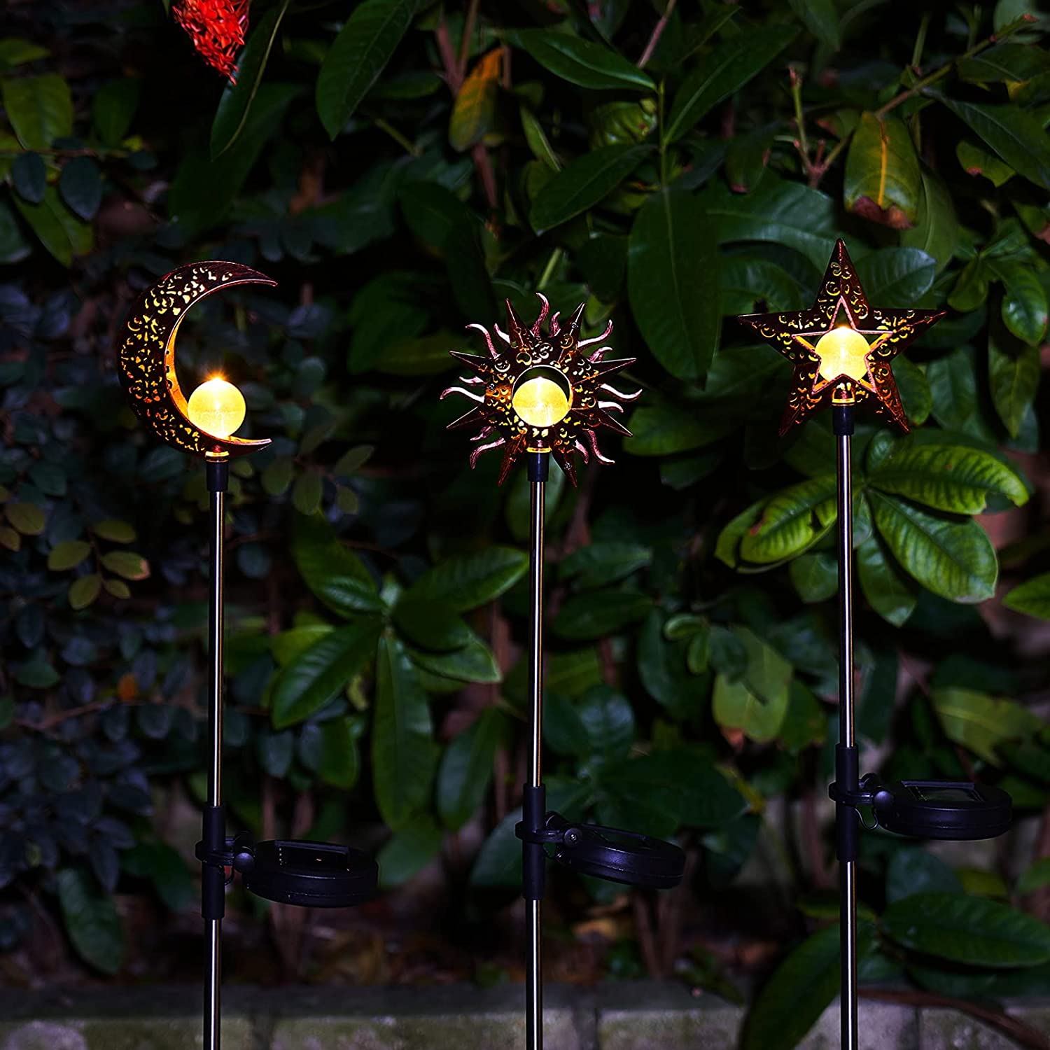 Sun Moon Star Combination Garden Lawn Decoration Stake Light,outdoor W ...