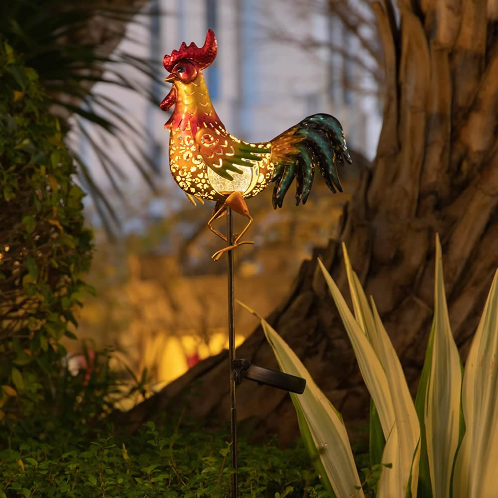 Fun Rooster Solar Lights, Good Idea For Garden,Courtyard,Backyard Deco ...
