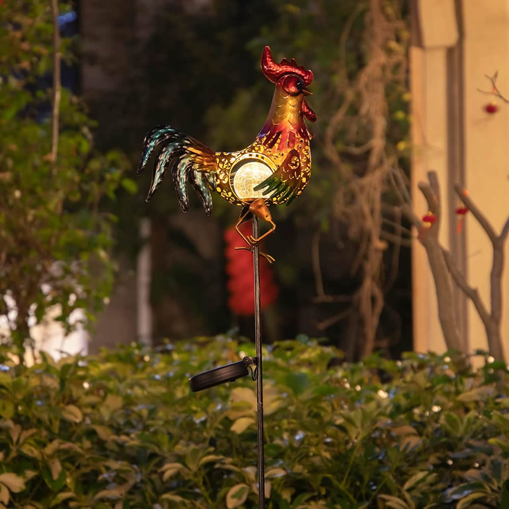 Fun Rooster Solar Lights, Good Idea For Garden,Courtyard,Backyard Deco ...